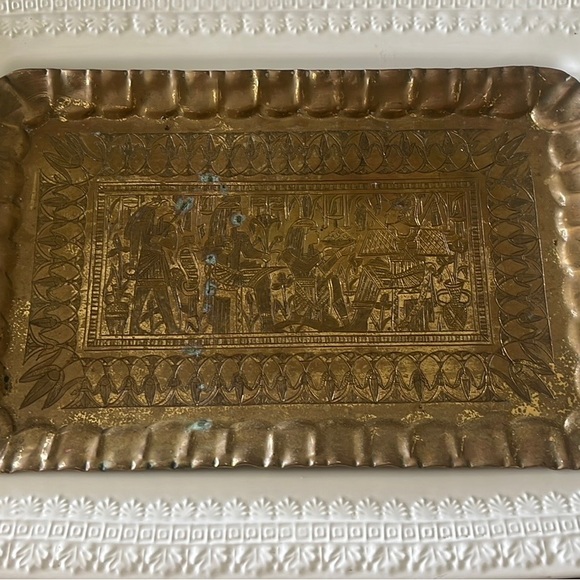 Accents | Antique Brass Rectangular Handmade Egyptian Tray Vintage | Poshmark